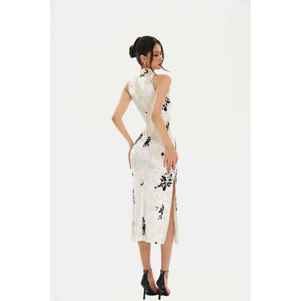 The Ink-Stained Velvet Cheongsam dress – Sovellea